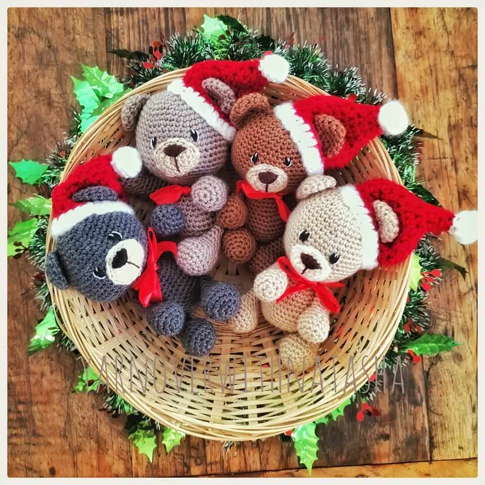 Christmas bear- Free crochet pattern - Yarn Over with Natasha