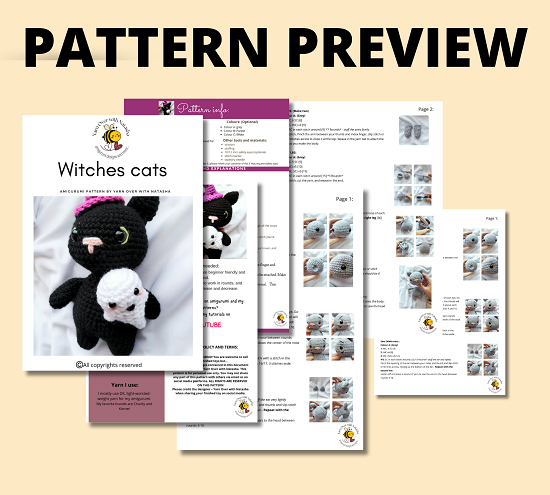 Halloween crochet cat- Free pattern - Yarn Over with Natasha