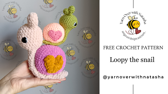 How to crochet a snail- Free pattern - Yarn Over with Natasha
